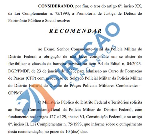 Concurso Pmdf Mpdft é Contra A Redução Da Nota De Corte Direção