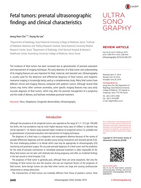 Pdf Fetal Tumors Prenatal Ultrasonographic Findings And Clinical