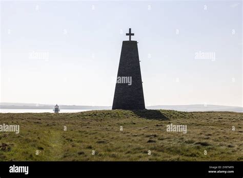 Stone Marker Navigation Marker From 1867 With Double Wooden Cross At