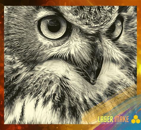 Digital Laser Cut File Owl Laser Ready File Glowforge Fiber Laser File