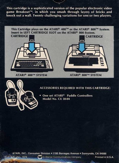 Atari 400 800 Xl Xe Super Breakout Scans Dump Download Screenshots