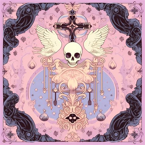 Pastel Goth 18 Pack Patterns Digital Paper Dark Scrapbooking Skull Background Art Beautiful