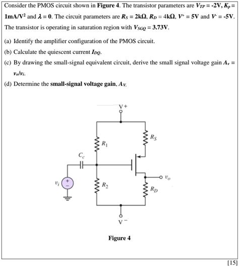 Solved Consider The Pmos Circuit Shown In Figure 4 The Transistor