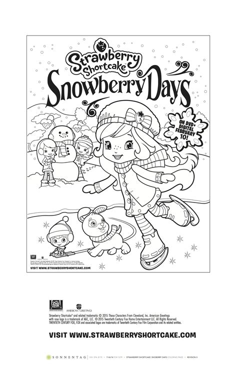 Strawberry Shortcake Free Printable Coloring Pages