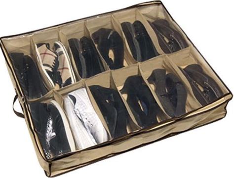 Θήκη Αποθήκευσης Ιόνιον Επιδαπέδια για Παπούτσια Υφασμάτινη 60x72x13cm Μπεζ Shopflix Gr