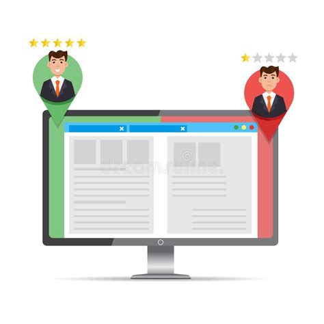 a b comparison split testing stock vector illustration of research
