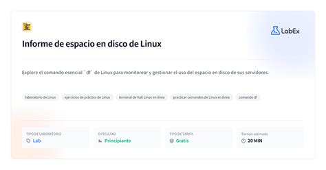 Informe De Espacio En Disco De Linux Dominando La Línea De Comandos Labex