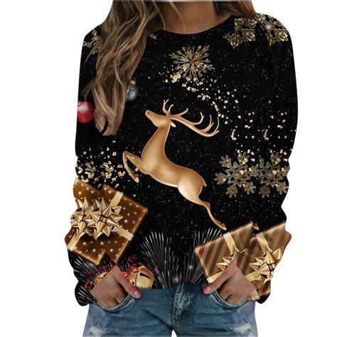 Yanhoo Christmas Sweatshirts For Women Plus Size Merry Christmas
