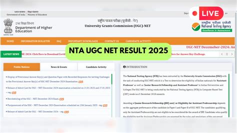 Ugc Net Result 2025 Released Highlights Download Nta Ugc Net December Scorecard At Ugcnet