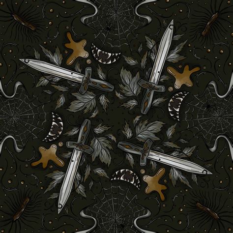 Skull Pattern Fabric — Flora Illustration