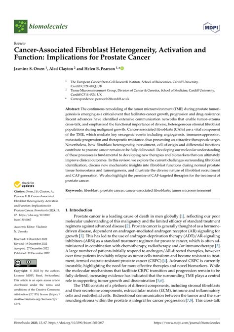 Pdf Cancer Associated Fibroblast Heterogeneity Activation And