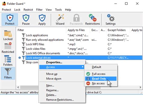How To Restrict Access And Lock External Drives With Folder Guard