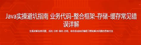 Java实操避坑指南 业务代码 整合框架 存储 缓存常见错误详解 干货网 干货网