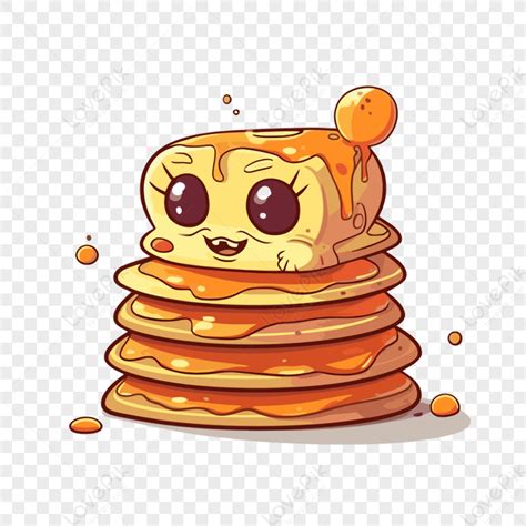 Stack Of Pancake Clipart Cute Stack Of Pancakes With An Orange Face Design Cartoon Vector