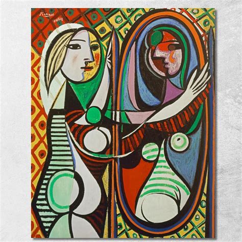 Girl Before A Mirror Pablo Picasso ภาพพิมพ์บนผ้าใบแคนวาส