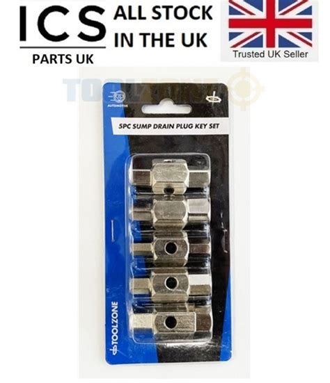 Drain Plug Key Set 5pc Double Ended Oil Sump Axle Gearbox Drain Plug
