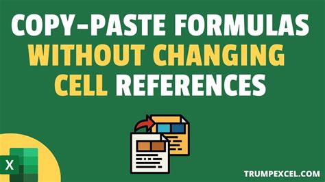 How To Copy Formulas Without Changing Cell References In Excel YouTube