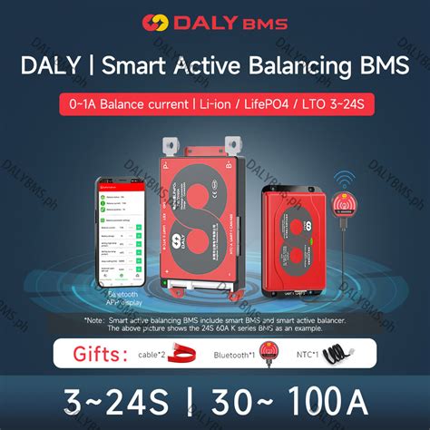 DALY Smart BMS Smart Active Balancer Lifepo Li Ion Battery 3S 4S 7S 8S