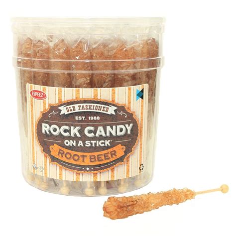 Extra Large Rock Candy Sticks 36 Root Beer Lollipop Brown Crystal