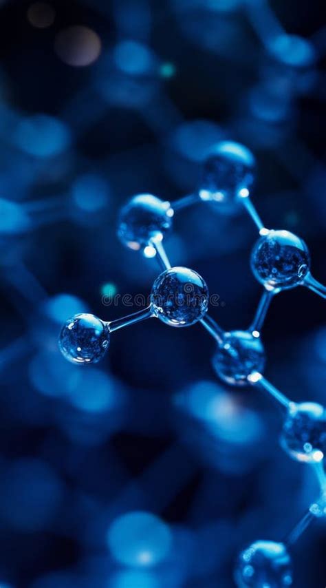 Abstract Molecule Structure On A Blue Background For Scientific