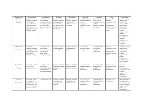 Lab Report Rubric Pdf Hypothesis Validity Statistics