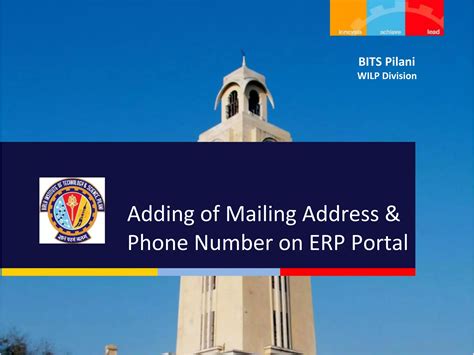 manual adding of mailing address and contact number on erp portal pdf