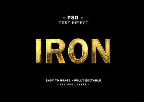 Effet de texte en fer doré PSD Premium