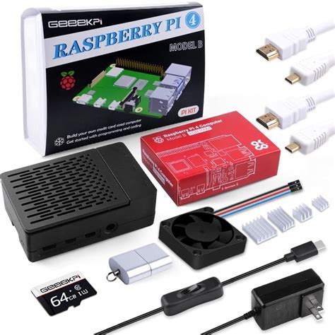 52Pi Raspberry Pi 4 4GB Starter Kit 64GB Edition Raspberry Pi 4 Case
