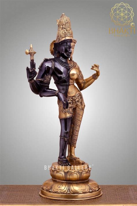 Brass Ardhanarishvara Statue 67 Cm Big Large Brass Ardhnareshwar