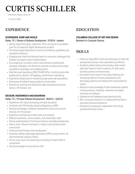 Software Development Resume Samples Velvet Jobs