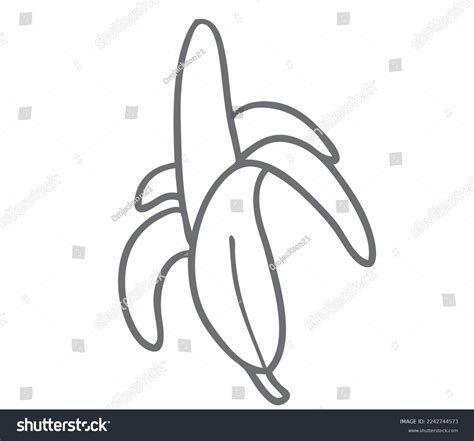 Illustration Sketch Banana Simple Background Stock Vector Royalty Free