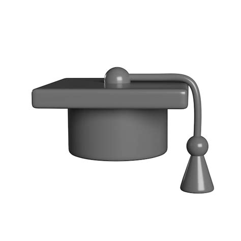 Icône 3d Mignon Graduation Université Ou Collège Casquette Noire