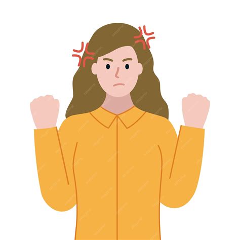 성 난 사업가 문자 벡터 일러스트 레이 션 충돌 부정적인 감정 스트레스 프리미엄 벡터
