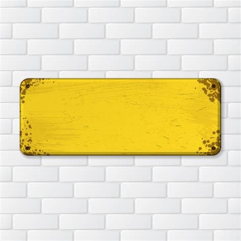 Premium Vector Yellow Nameplate On Wall