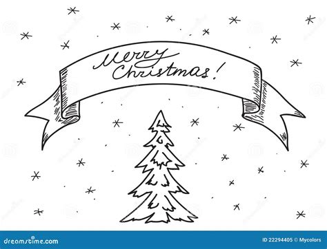 Card Merry Christmas Hand Drawing Eps Stock Vector Illustration