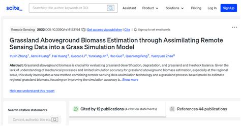Grassland Aboveground Biomass Estimation Through Assimilating Remote Sensing Data Into A Grass