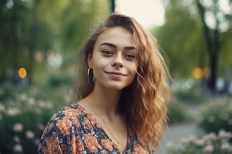 Premium Photo Yound And Pretty Girl In A Summer Park