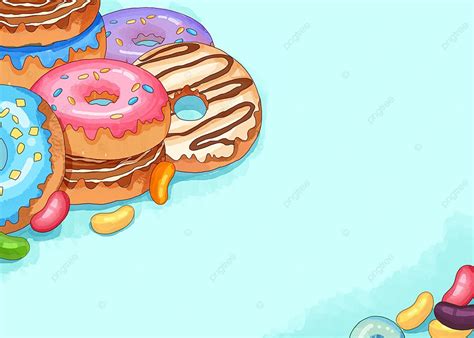 Gambar Background Makanan Penutup Donat Vektor Dan File Psd Untuk