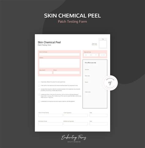 Chemical Peel Consultation Forms Skincare Consent Forms Pre Aftercare Advice Rose Gold