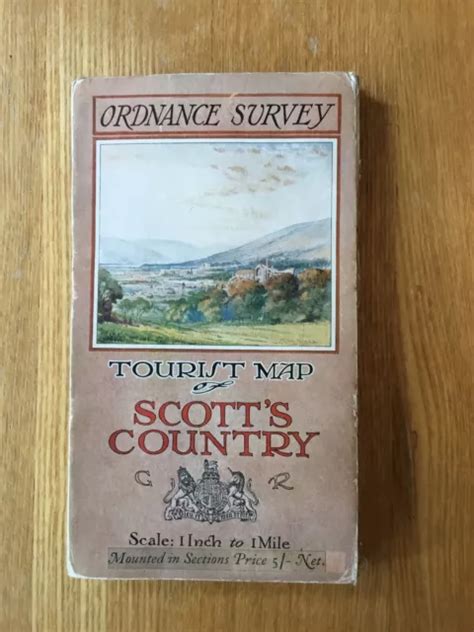 1921 Ordnance Survey One Inch Cloth Tourist Map Scotts Country Incl