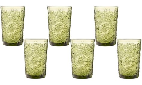 Six Piece Ravenhead Gemstone Leaf Hi Ball Or Mixer Glass Set Groupon