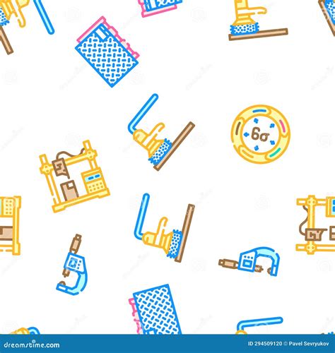 Manufacturing Factory Production Vector Seamless Pattern Stock Vector Illustration Of