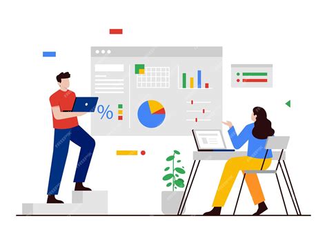 Premium Vector Business Presentation And Business Analysis Illustration