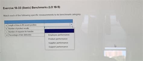 Exercise Static Performance Measures And The Chegg
