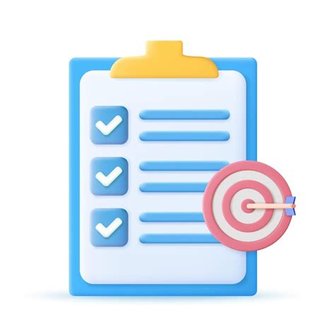Symbole De La Liste De Contrôle Du Presse Papiers 3d Vecteur Premium