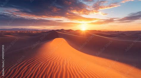Beautiful Sand Dunes In The Sahara Desert At Sunrise Sahara Morocco