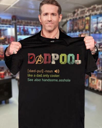 Retro Dadpool Like A Dad Only Cooler Superhero Dad Fathers Day Tshirt