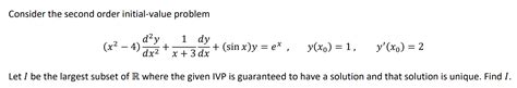 Solved Consider The Second Order Initial Value Problem Dy