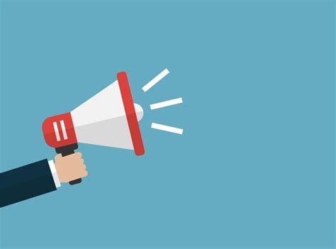 Premium Vector Hand Businessman Megaphone With Copy Space On Blue