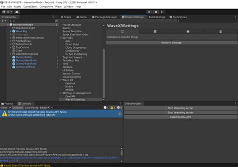 Unity Wavexrsettings Can Only Be Configured For The Android Platform And Cannot Be Used For